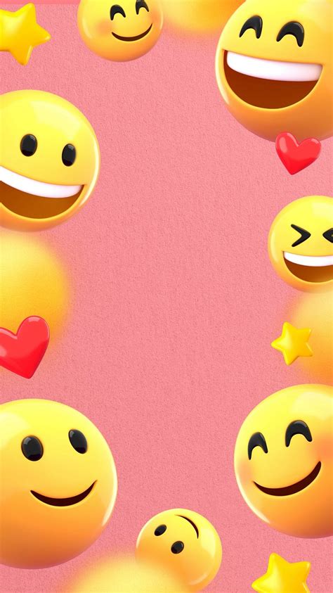 Pink Emoticons Frame Iphone Wallpaper Premium Photo Rawpixel