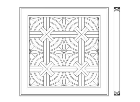 Square Tile Front And Side Elevation Cad Block Details Dwg File