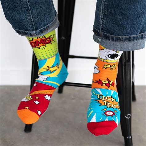 Comic Book Mens Socks Mismatched Socks Friday Sock Co