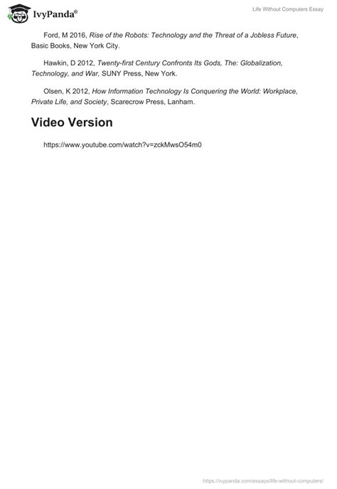 Life Without Computers