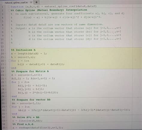 solved 3 computer problem construct the natural cubic