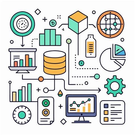Data Analysis And Business Process Automation With Graphs Charts And A Computer Premium Ai