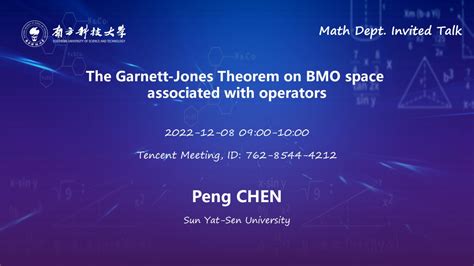 The Garnett Jones Theorem On Bmo Space Associated With Operators Events Sustech