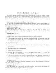 Quiz6 Pdf CS 430 Fall 2016 Sixth Quiz Solve ONLY The Third