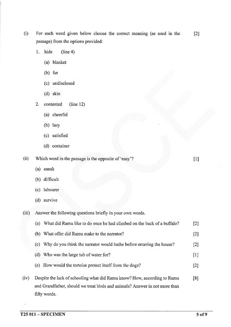 Icse Class 10 English Language Solved Specimen Paper 2025