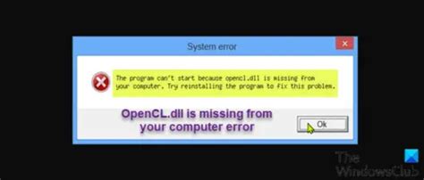Fix Opencldll Is Missing Or Not Found Error On Your Computer