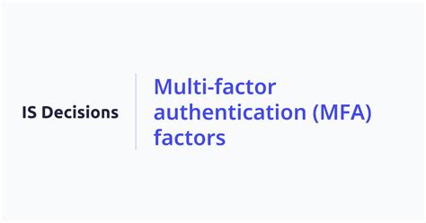 Multi Factor Authentication Mfa Factors