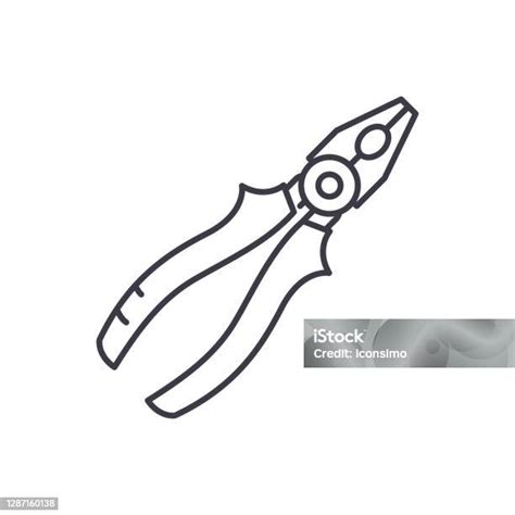 펜치 아이콘 선형 격리 된 그림 얇은 선 벡터 웹 디자인 기호 흰색 배경에 편집 가능한 스트로크와 개요 개념 기호 개체 그룹에 대한 스톡 벡터 아트 및 기타 이미지 Istock