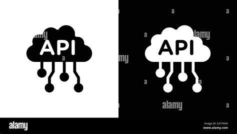 Cloud Api Icon Set In Black And White Color Simple Flat Vector Stock Vector Image And Art Alamy