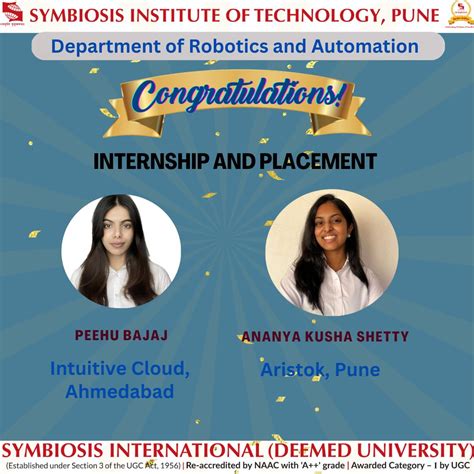 The Department Of Robotics And Automation Is Proud To Celebrate The