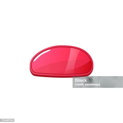 게임 및 Ui 디자인을 위한 빨간색 버튼 흰색 바탕에 분리된 평면 벡터 Brand Name Video Game에 대한 스톡 벡터