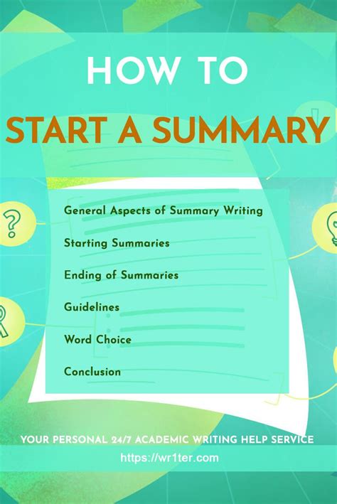How To Start A Summary Writing Main Guidelines For Students