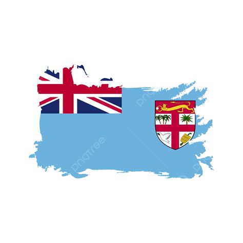Fiji Flag Brush Strokes Isolated Element Clipart Design Fiji Flag