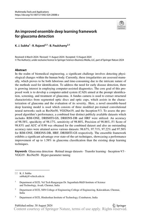 An Improved Ensemble Deep Learning Framework For Glaucoma Detection