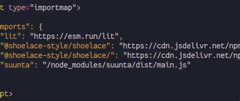 buildless workflow through import maps featuring lit shoelace and