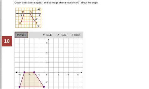 Graph Quadrilateral Qrst And Its Image After A Rotation 270° About The Origin