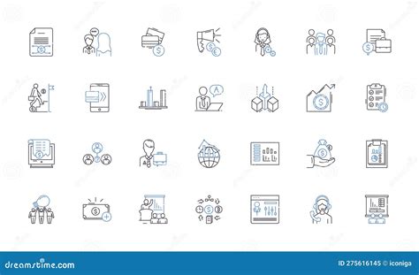 Cost Control And Reduction Line Icons Collection Efficiency Optimization Streamlining