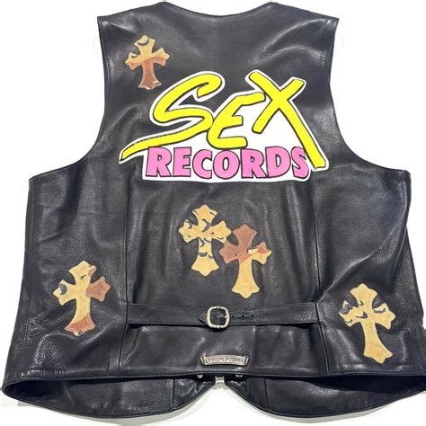 Chrome Hearts Matty Boy Sex Records Leather Zipup Vest Outgum