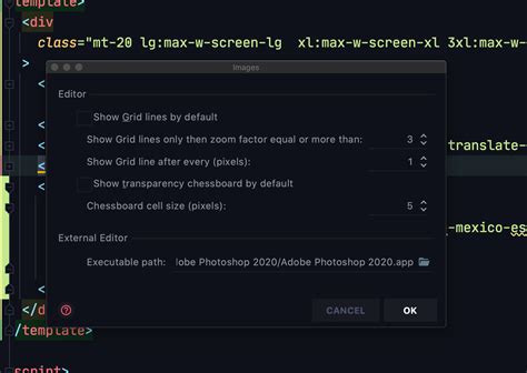 cannot update the executable path of an external editor for working