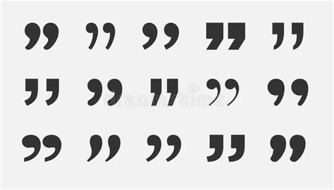 Set Of Quote Mark Double Comma Signs Of Quote Icons Stock Vector Illustration Of Dialog Talk