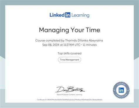 Tharindu Dilanka Abeyratna On Linkedin Certificate Of Completion