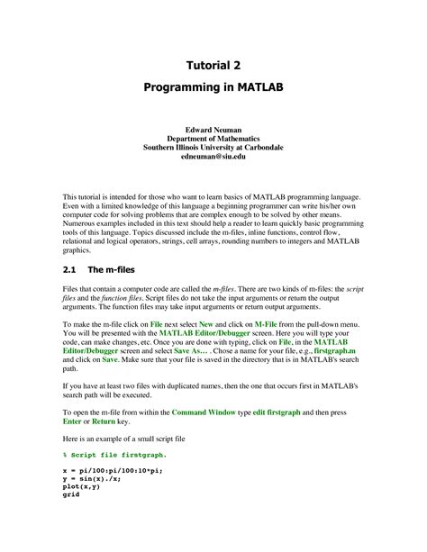 SOLUTION Programming Matlab Studypool