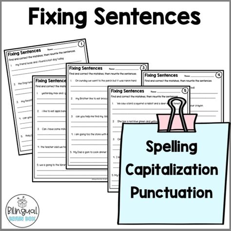 Proofreading Sentences And Paragraphs Capitalization Punctuation Spelling