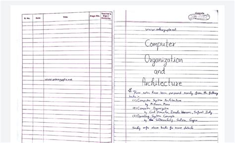 Computer Organisation And Architecture Handwritten Notes Gate Notes Computer Science