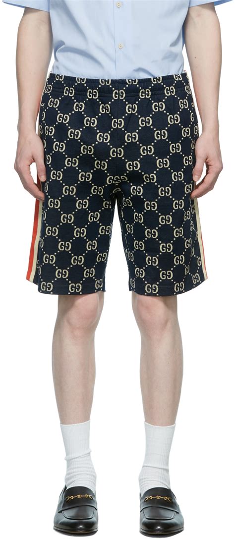 Gucci Navy Gg Jacquard Shorts Gucci