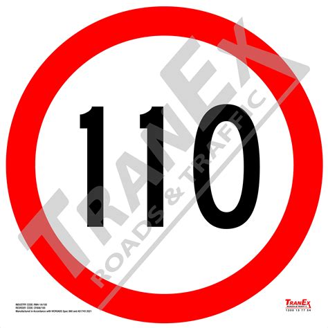 Speed Limit 110 Tranex Road Safety And Traffic Control