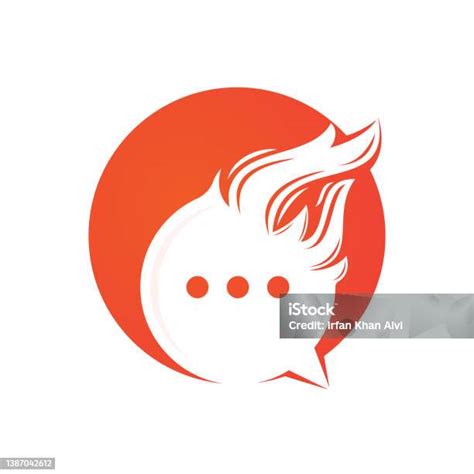 파이어 채팅 벡터 로고 디자인 화염 토크 로고 디자인 개념에 대한 스톡 벡터 아트 및 기타 이미지 개념 개념과 주제 기업