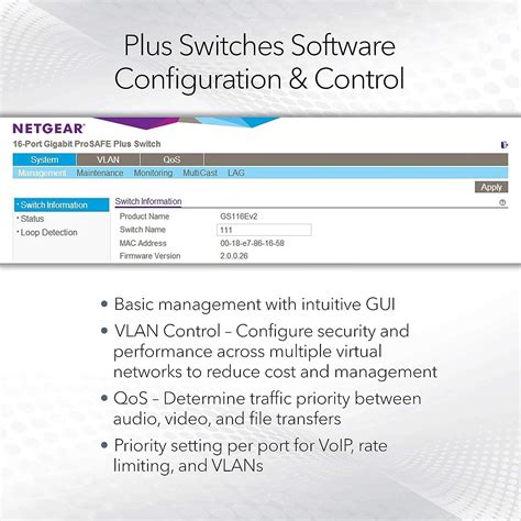 NETGEAR Port Gigabit Ethernet Plus Switch JGS E Managed Desktop Or Rackmount And
