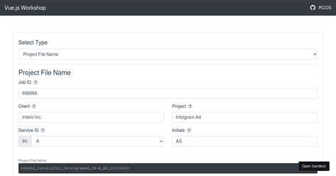 vue workshop codesandbox
