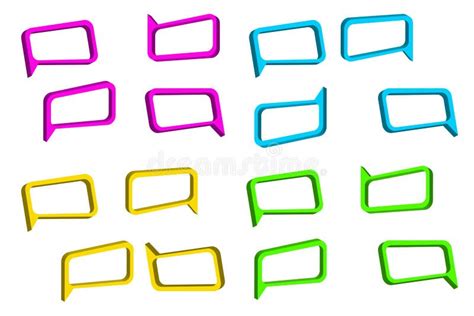 Colored Message Frames Dialog Chat Speech Bubble Vector Illustration