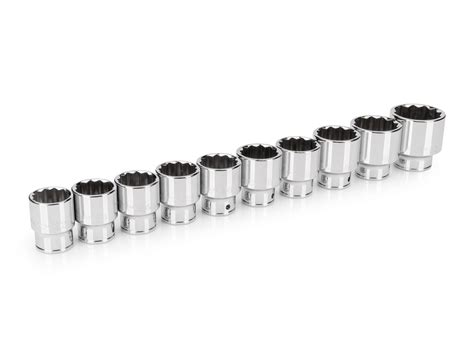 34 Inch Drive 12 Point Socket Set Metric 10 Piece Tekton Shd93034