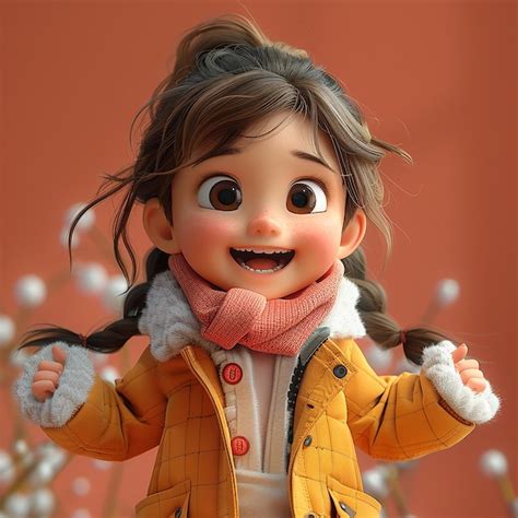 Cute Cartoon Girl With Big Eyes