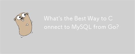 從 Go 連接到 Mysql 的最佳方式是什麼? Golang Php中文網 從 Go 連接到 Mysql 的最佳方式是什麼? Golang Php中文網