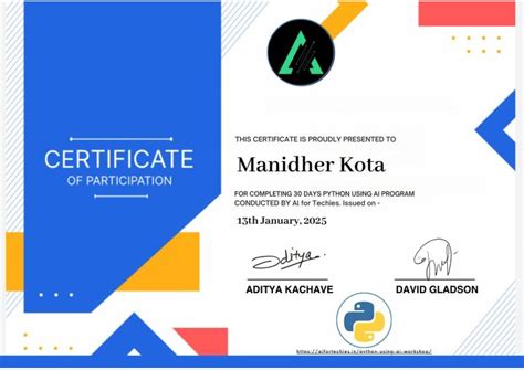 Python Artificialintelligence Datavisualization Aifortechies Manidher Kota