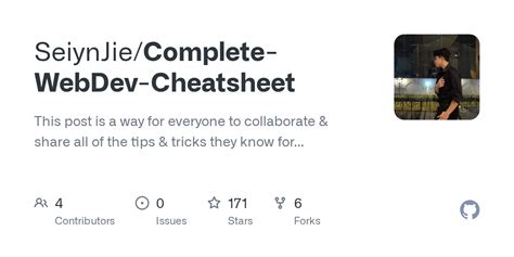 Github Seiynjiecomplete Webdev Cheatsheet This Post Is A Way For Everyone To Collaborate