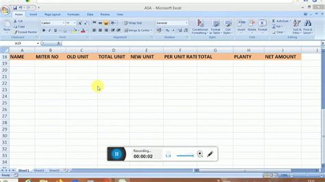 Meter Reading Unit Sheet In Ms Excel 😊 Youtube