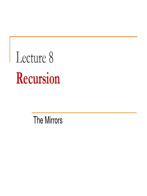L8 Recursion Pdf Algorithms Software Engineering