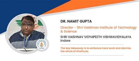 Shri Vaishnav Vidyapeeth Vishwavidyalaya Dr Namit Gupta Director Shri Vaishnav Institute Of