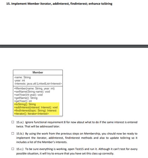 Solved 15 Implement Member Iterator Addinterest