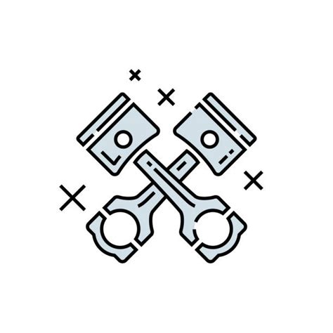 Crossed Pistons Silhouette Illustrations Royalty Free Vector Graphics
