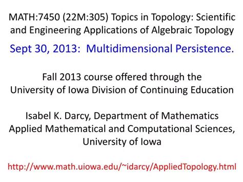 Ppt Multidimensional Persistence Applications In Scientific Engineering And Algebraic Topology