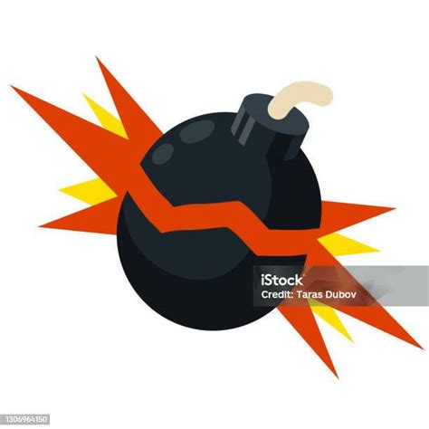 흰색에 고립 된 밧줄 심지플랫 검은 둥근 폭탄 육군 무기와 탄약 무장 폭발성 다이너마이트 테러 위협 방어 및 공격 벡터 만화 위험 개체 일러스트레이션 검은색에 대한 스톡