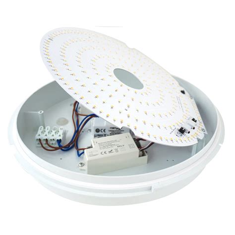 ATOM X PRO IP Wattage CCT Circular LED Bulkhead With Sensor Selectric UK