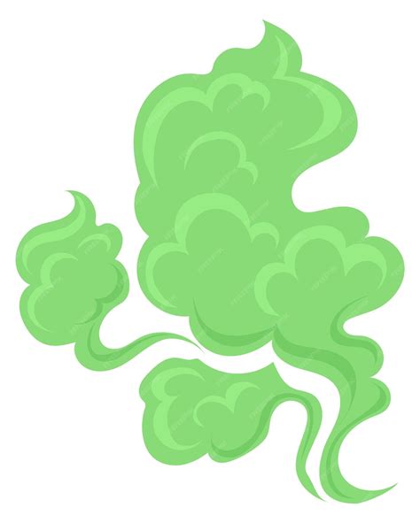 Premium Vector Toxic Cloud Cartoon Green Fart Bad Scent