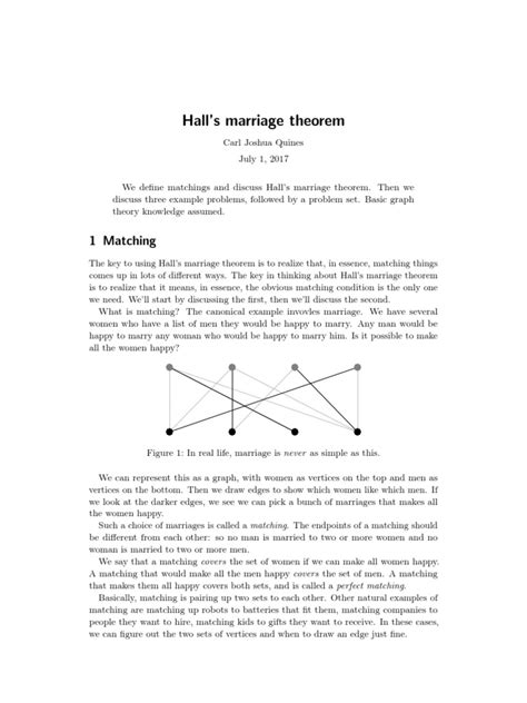Halls Marriage Theorem 1 Matching Pdf Discrete Mathematics Combinatorics