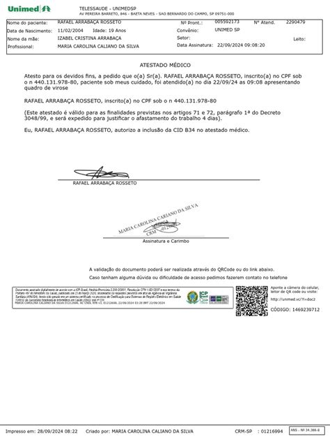 Atestado Medico Unimed Pdf